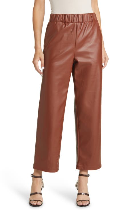 Women's Brown Leather & Faux Leather Pants & Leggings | Nordstrom