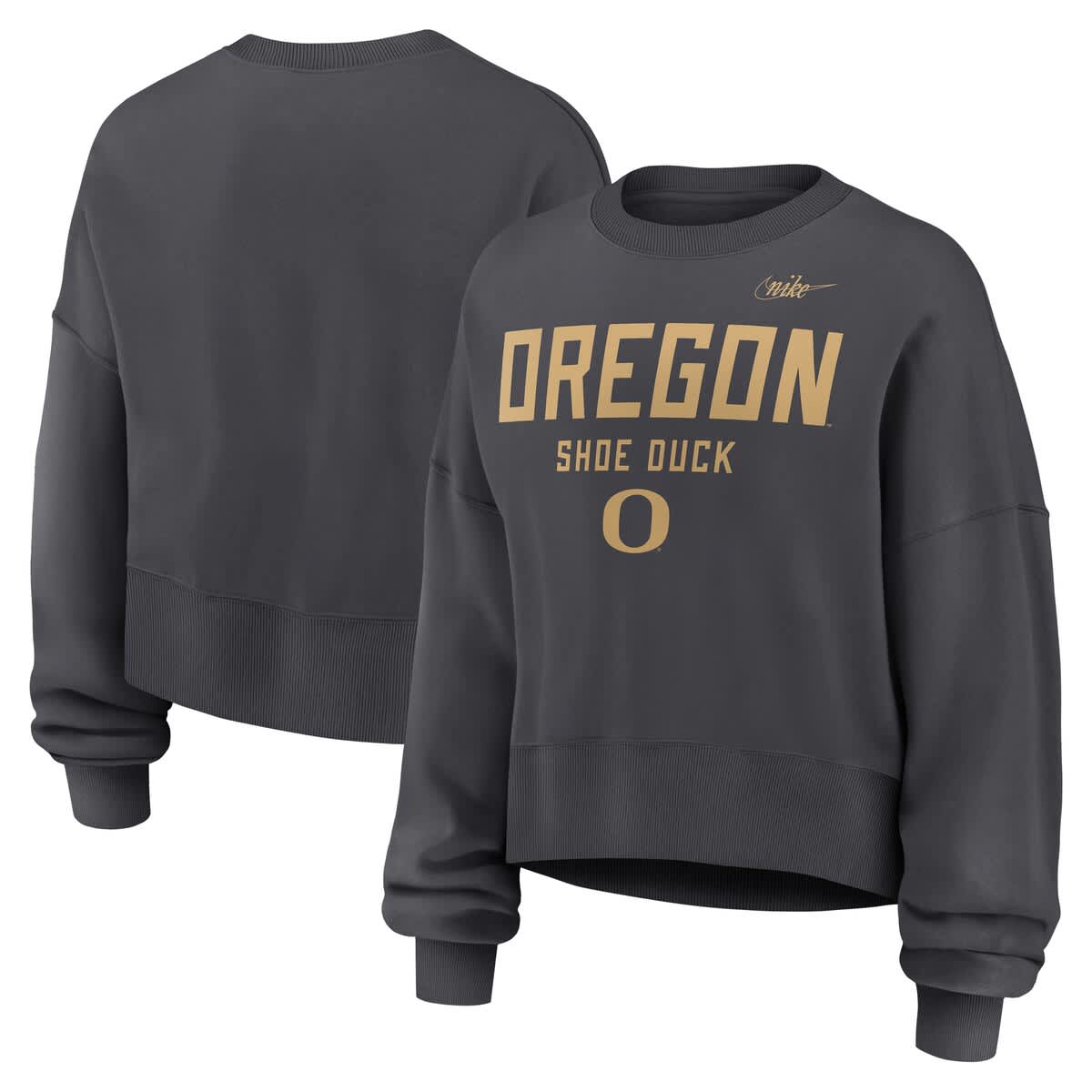 Nike Women's Nike Charcoal Oregon Ducks Shoe Duck Sweatshirt | Nordstrom