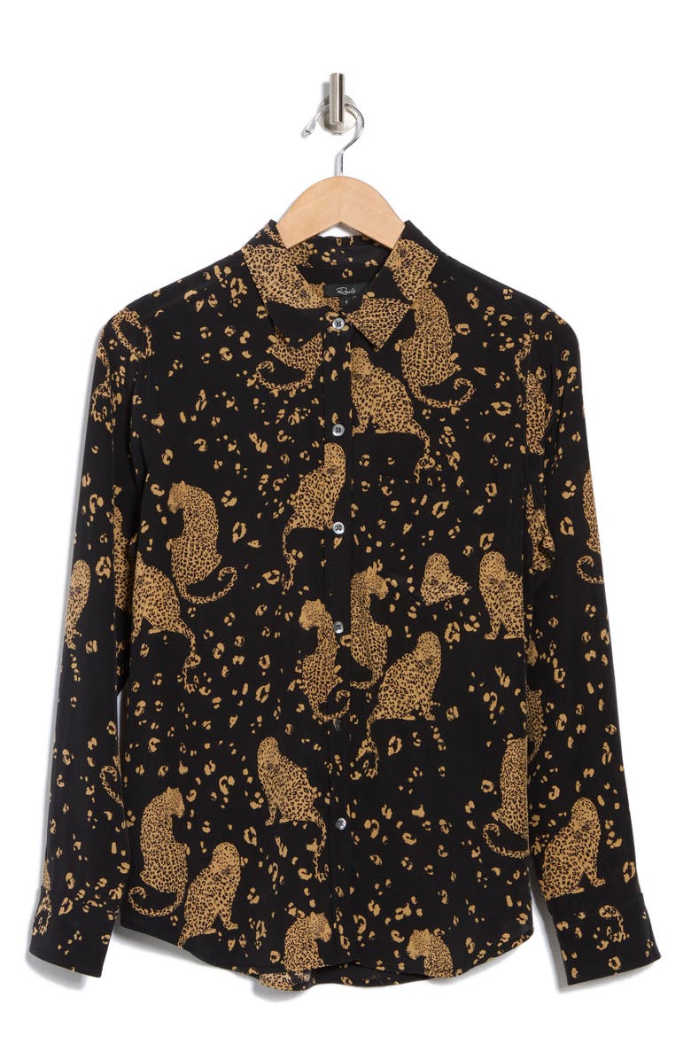 Rails Kate Leopard Silk Button-Up Shirt | Nordstromrack