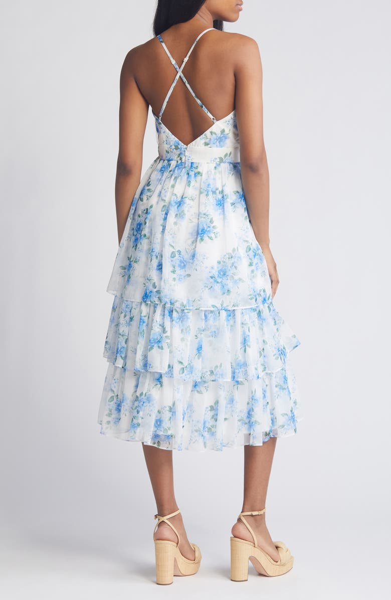 Lulus Cultivate Crushes Floral Midi Cocktail Dress | Nordstromrack