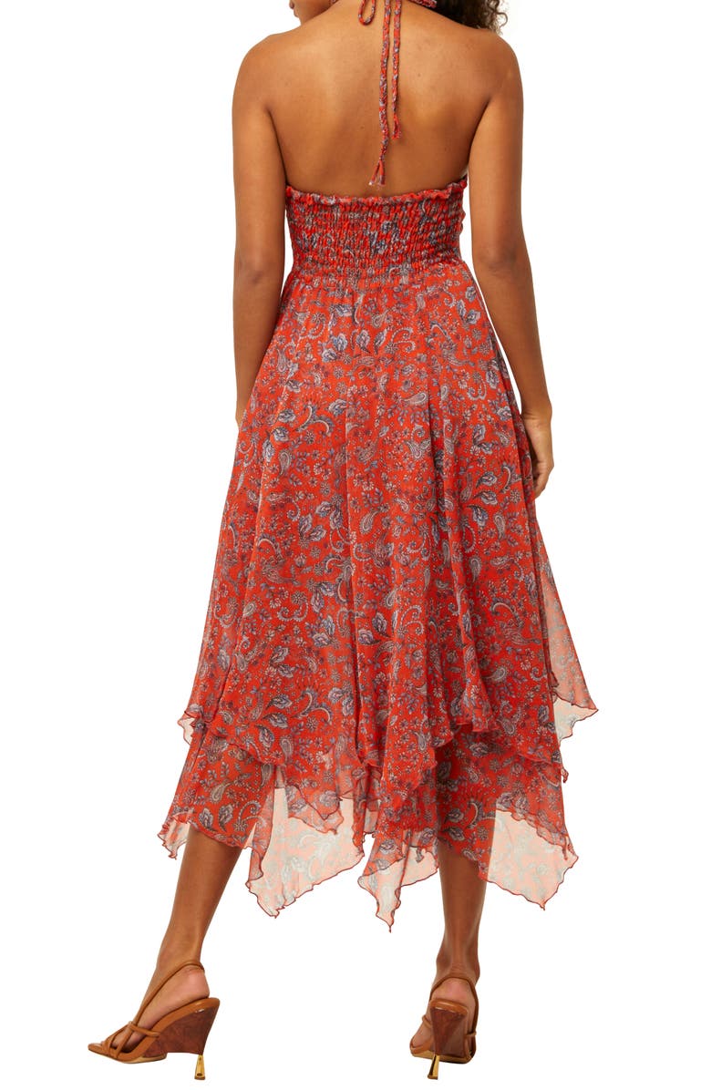 MISA Los Angeles Adele Paisley Halter Handkerchief Hem Dress | Nordstrom