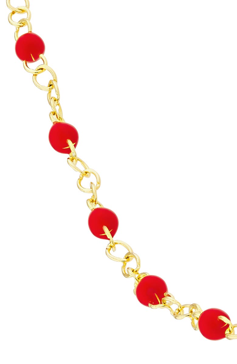 HAWLEY ST 14K Gold Red Enamel Bead Bracelet | Nordstromrack