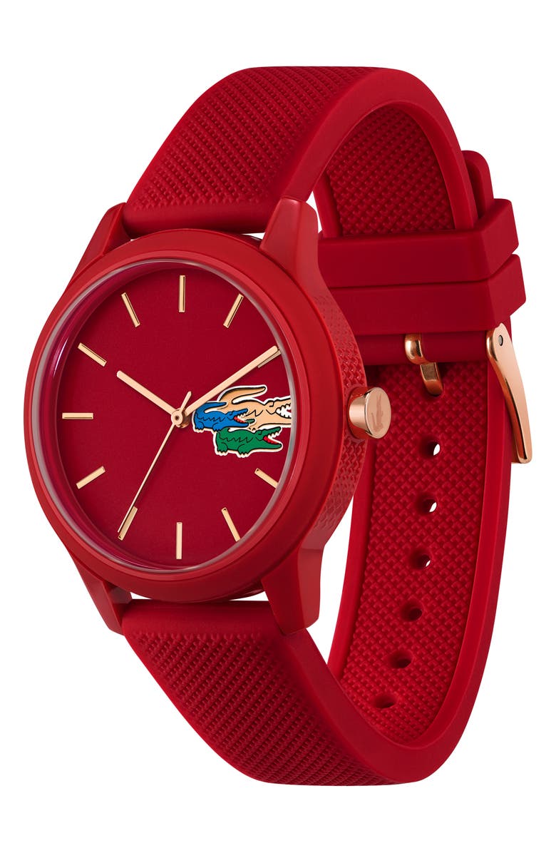 Lacoste 12.12 Chronograph Silicone Strap Watch, 36mm | Nordstrom