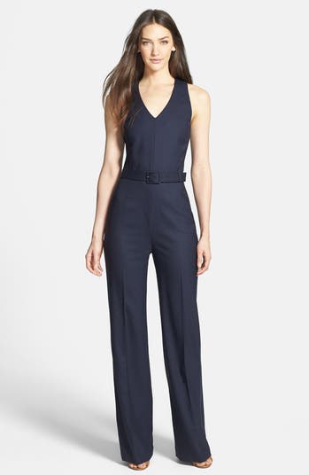 Tory Burch 'Trinity' Belted Wide Leg Jumpsuit | Nordstrom