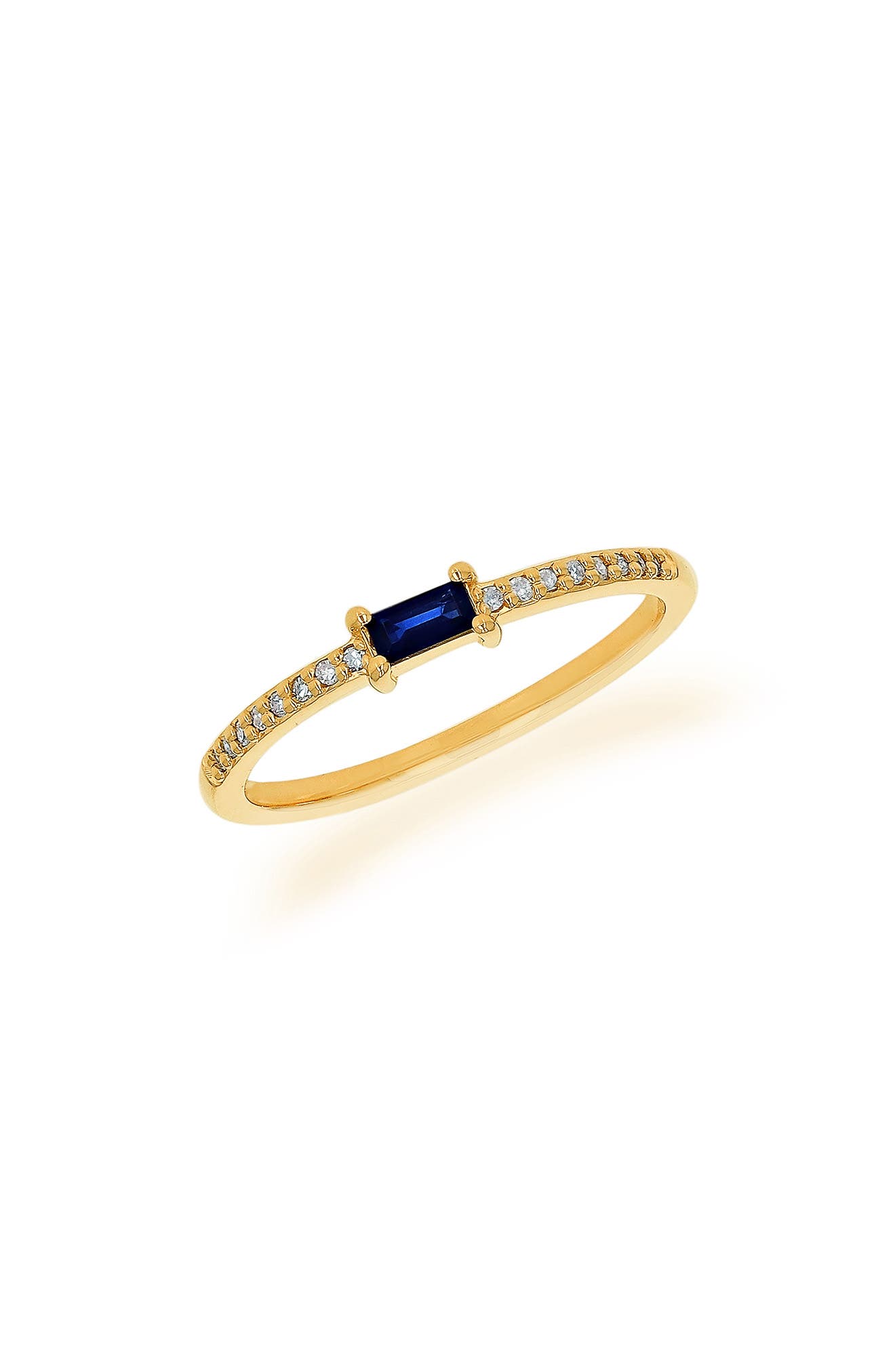 RON HAMI 14K Yellow Gold Baguette Cut Sapphire & Diamond Band Ring - 0 ...