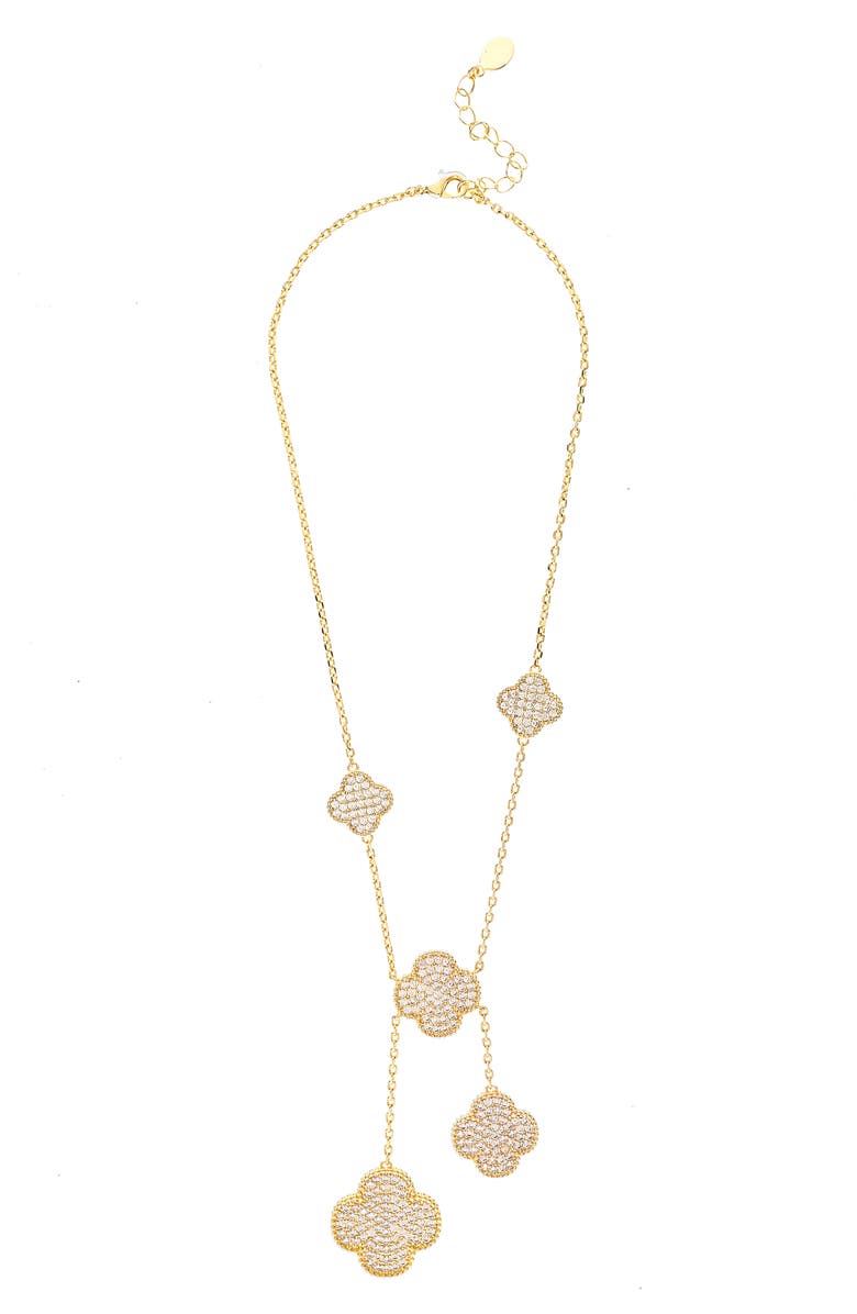 RIVKA FRIEDMAN 18K Gold Plated Pavé Cubic Zirconia Quatrefoil Station ...