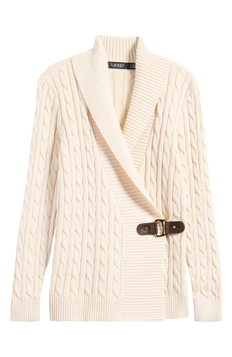 Lauren Ralph Lauren Cable Stitch Cotton Wrap Cardigan | Nordstrom