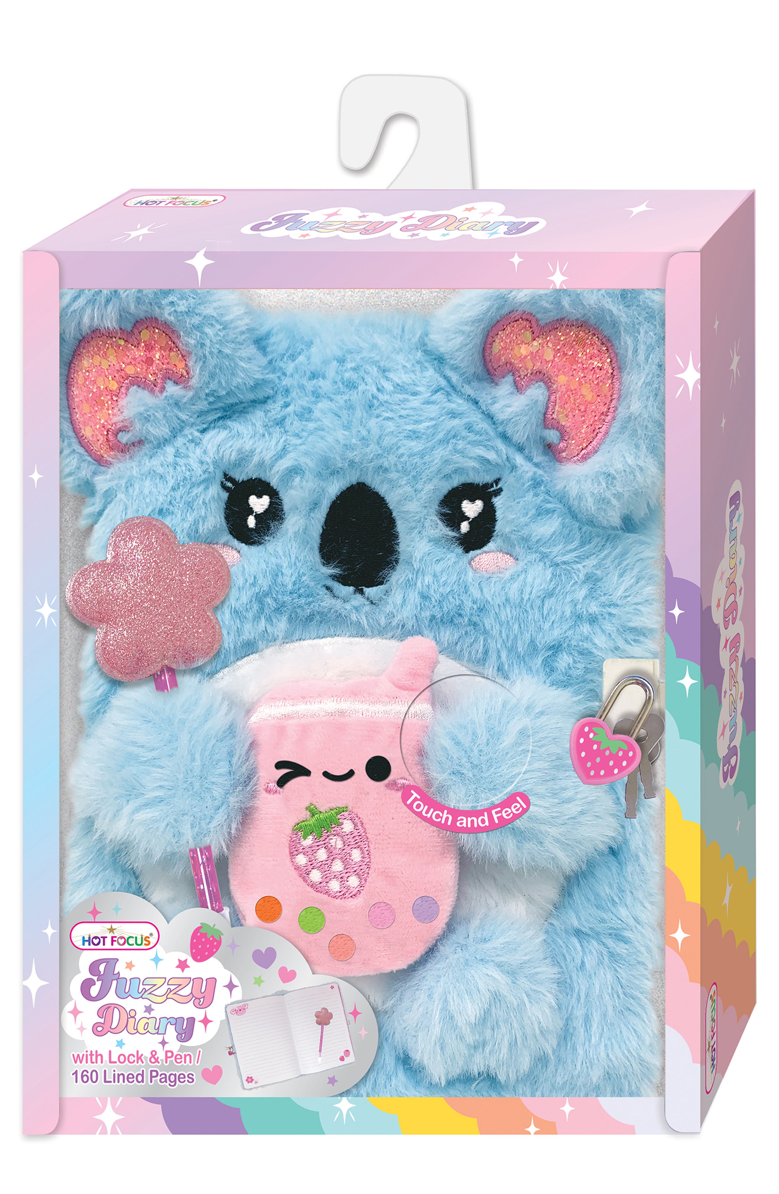 HOT FOCUS Kids' Koala Fuzzy Lock & Key Diary | Nordstromrack