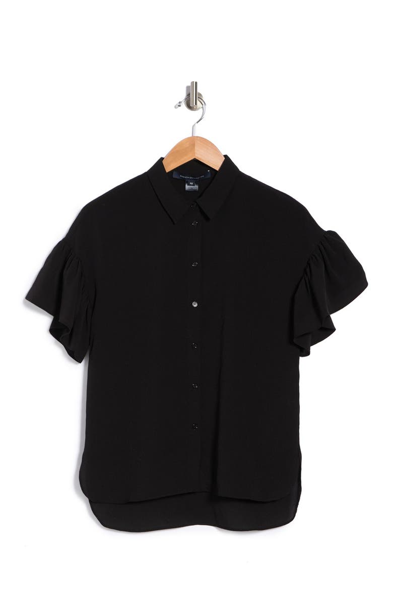 French Connection Crepe Light Ruffle Sleeve Shirt | Nordstromrack