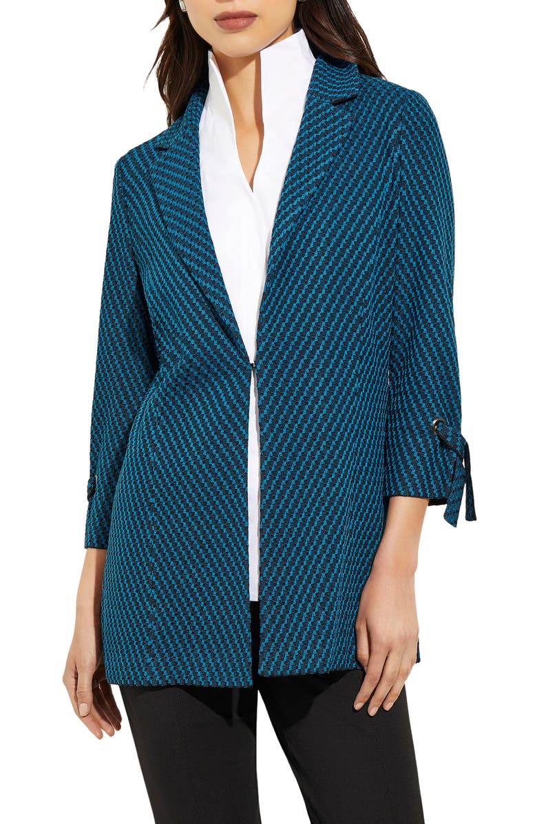 Misook Tie Cuff Tailored Knit Blazer | Nordstrom