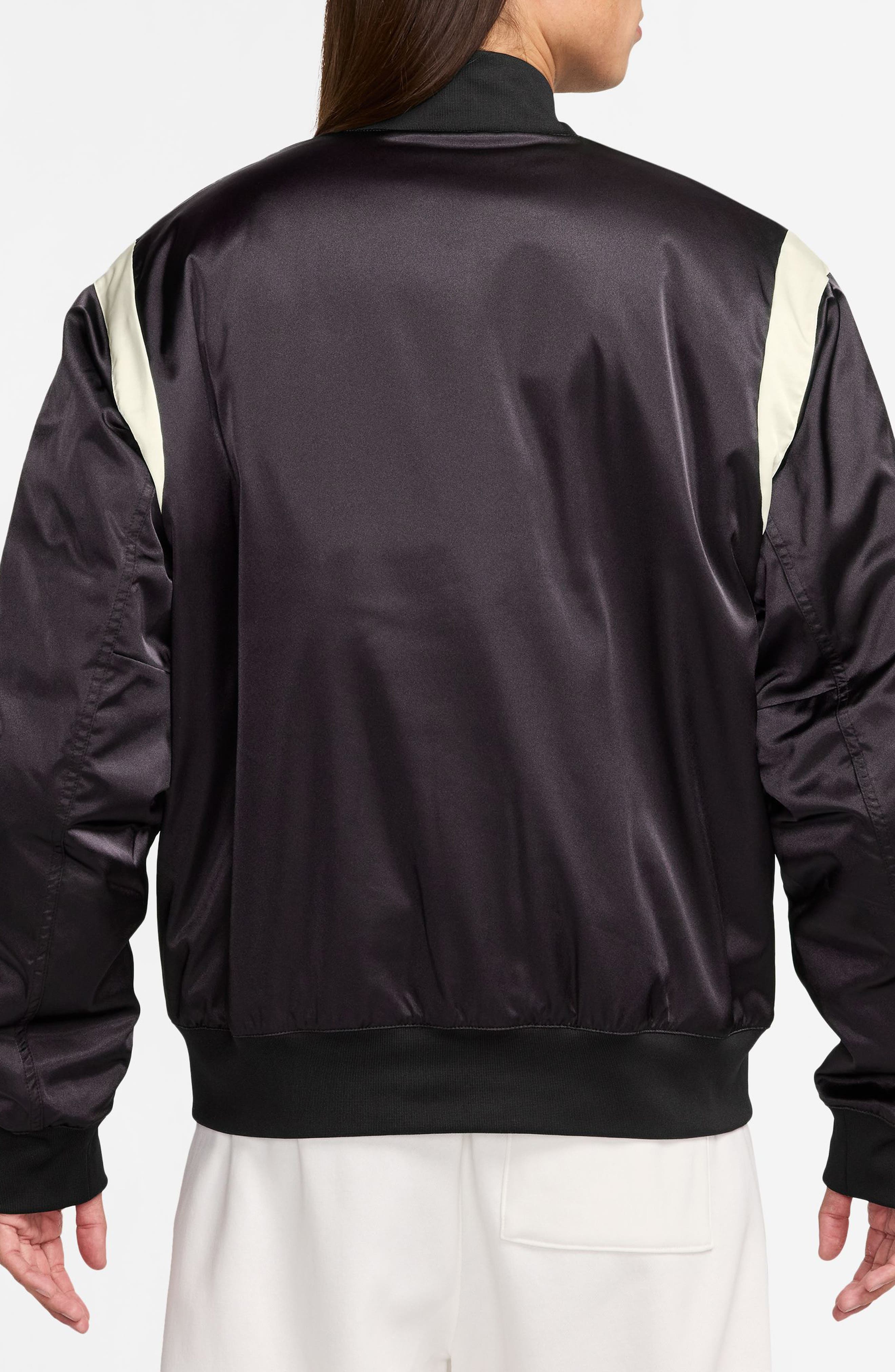 Nike MVP Stretch Satin Varsity Jacket | Nordstrom