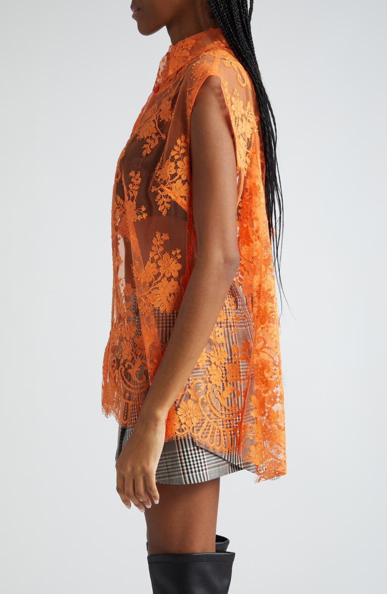 MONSE Open Back Sheer Floral Lace Top | Nordstromrack