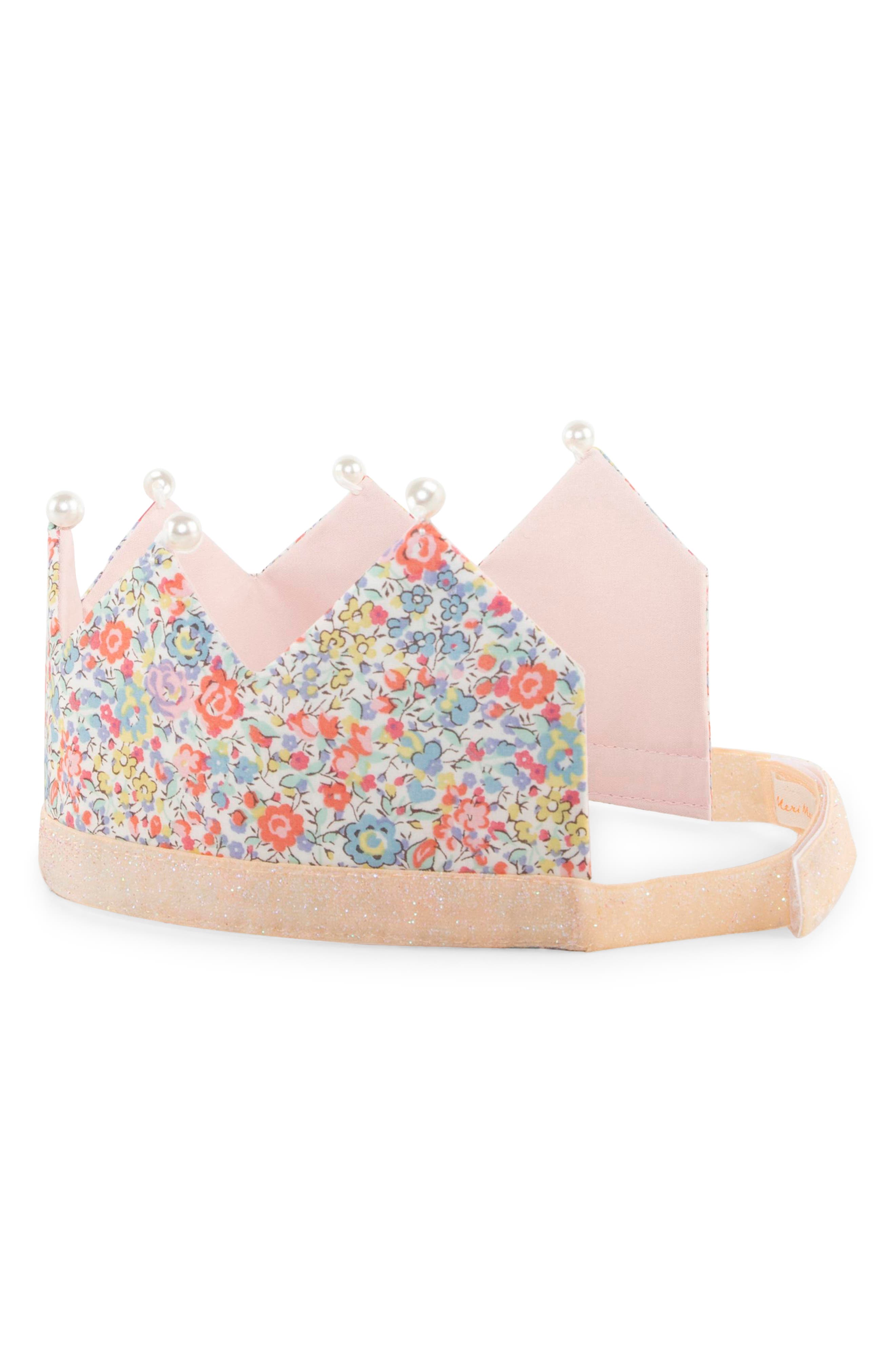 Meri Meri Liberty Floral Print & Imitation Pearl Trim Party Crown ...