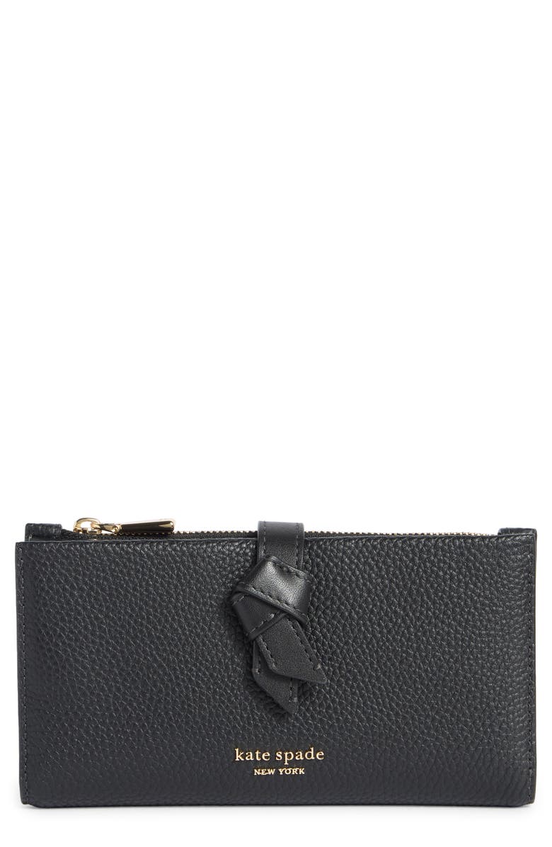 Kate Spade New York knot pebble leather slim wallet | Nordstromrack