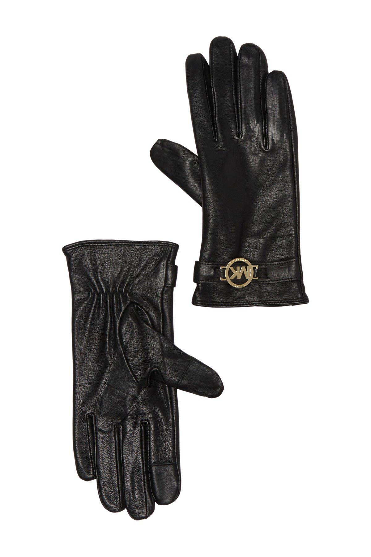 Michael Kors Logo Charm Leather Gloves | Nordstromrack