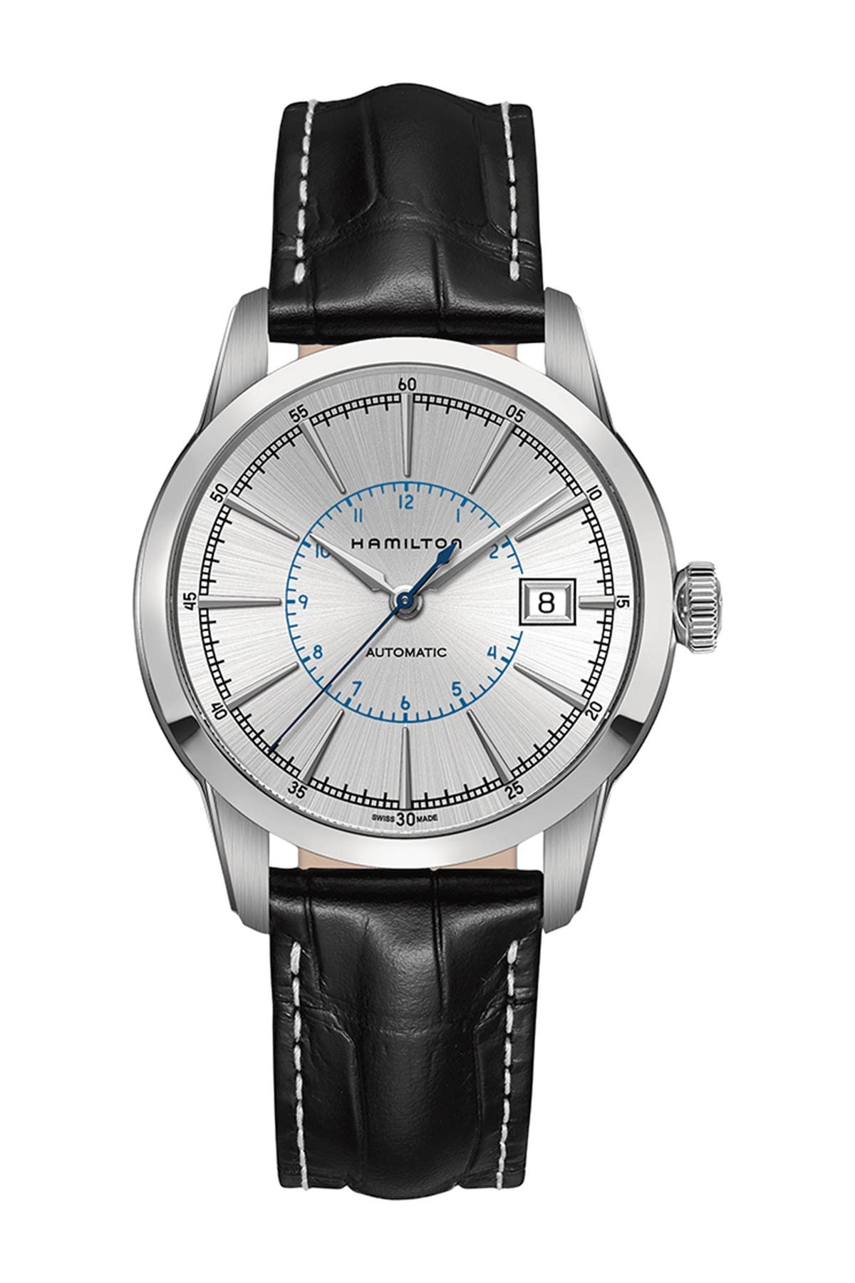 Hamilton Men's Railroad Automatic Embossed Leather Strap Watch, 40mm ...