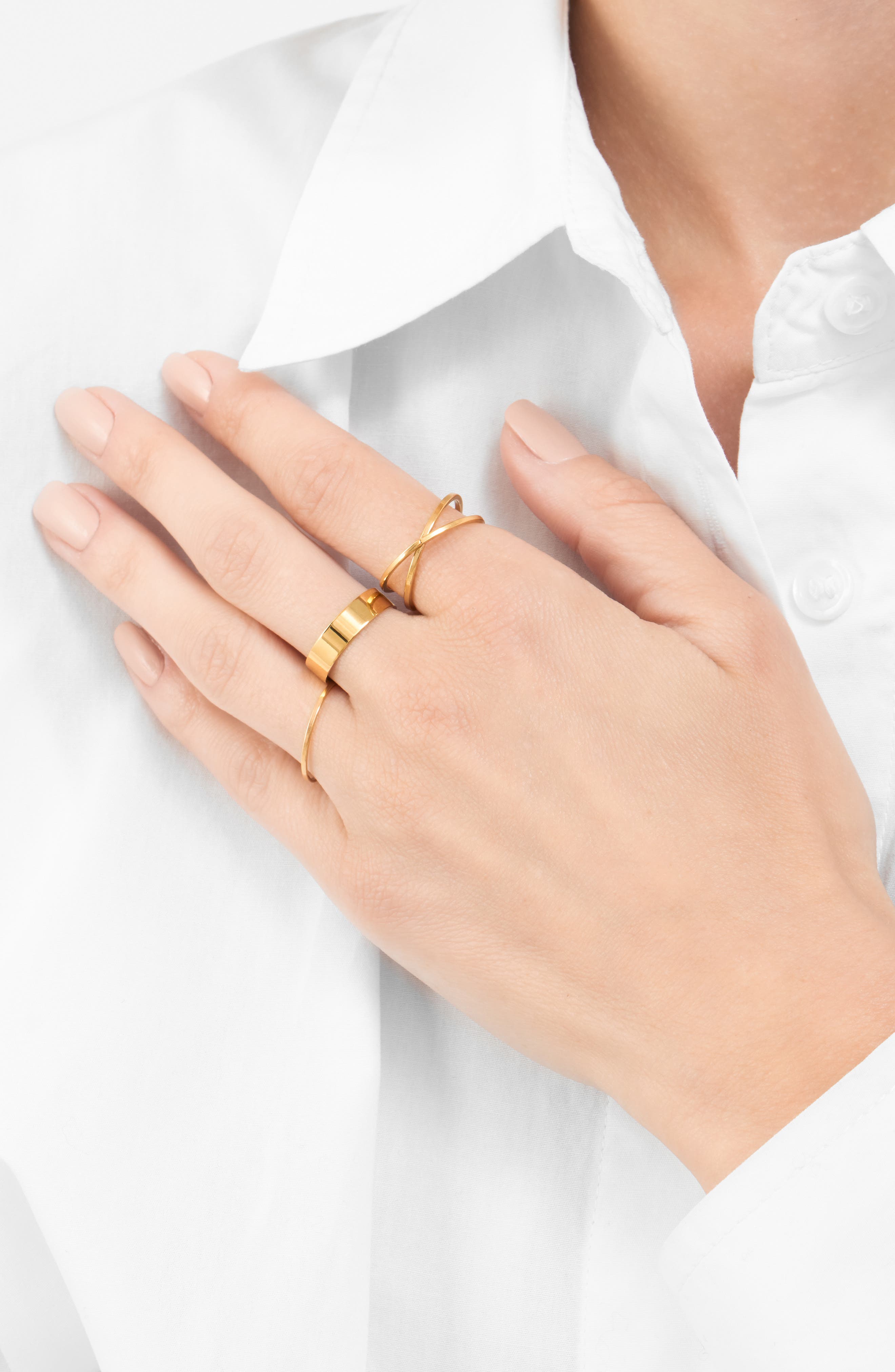 Adornia Water Resistant Assorted 3-Pack Stacking Rings | Nordstromrack