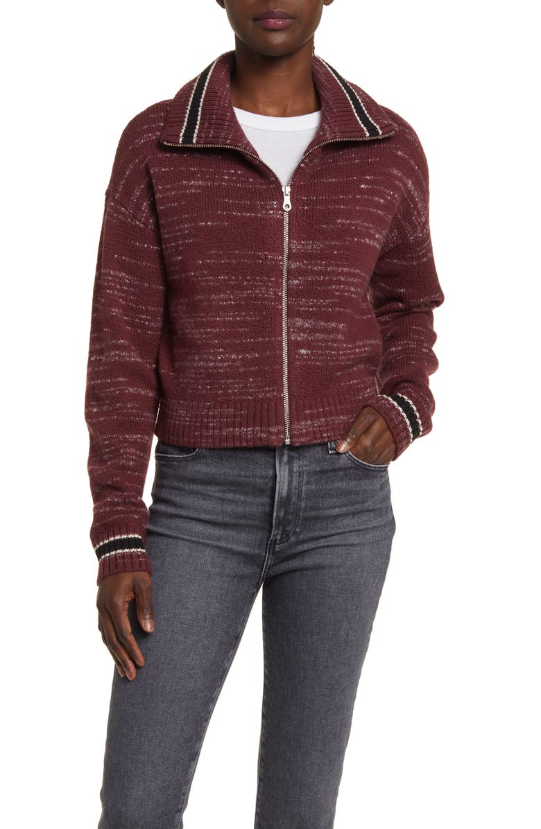 Treasure & Bond Space Dye Cotton Blend Zip Cardigan | Nordstromrack