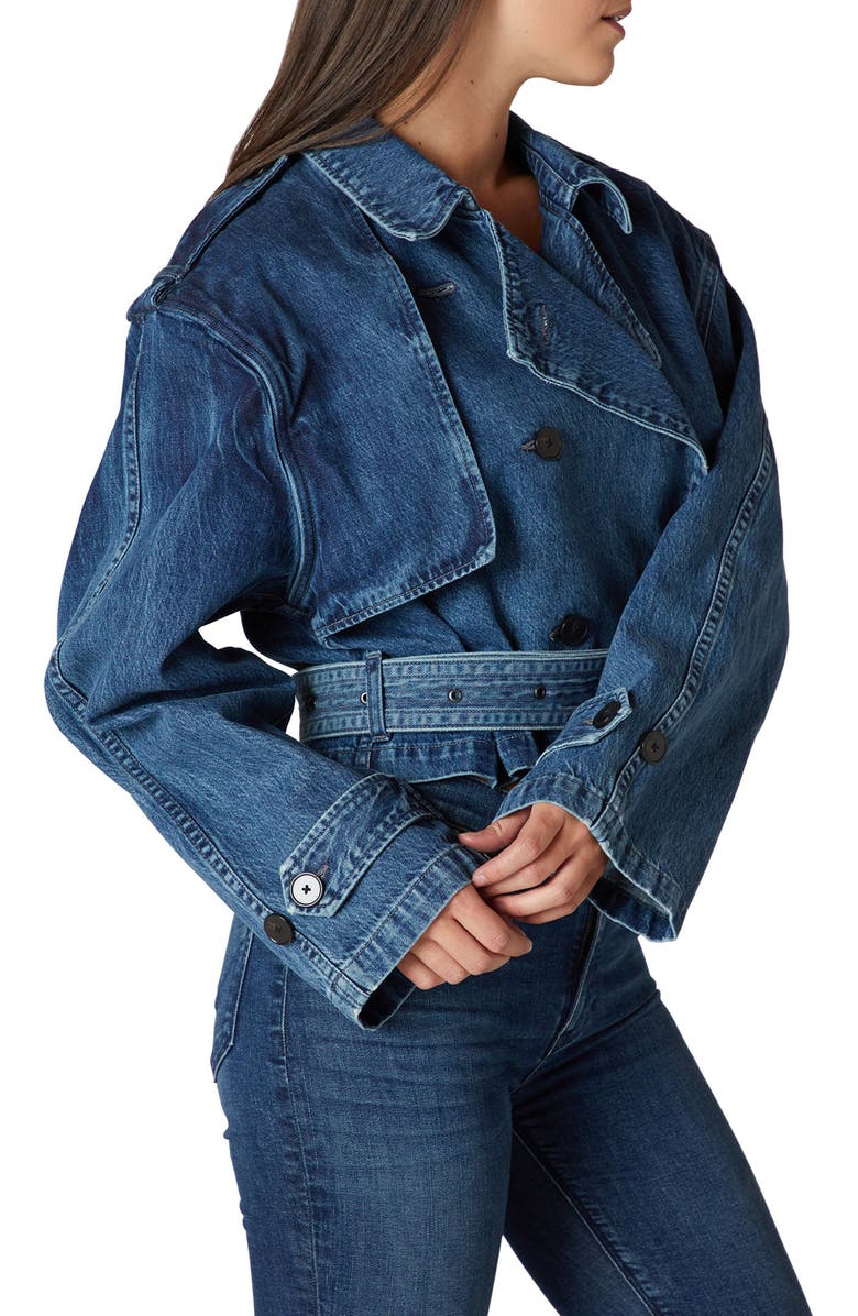 Hudson Jeans Crop Organic Cotton Denim Trench Coat | Nordstromrack