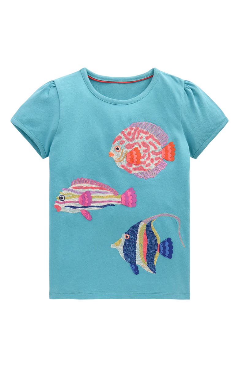 Mini Boden Kids' Embroidered Appliqué Cotton T-Shirt | Nordstromrack