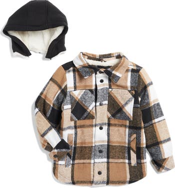 Urban Republic Kids' Buffalo Check Shacket with Removable Hood ...