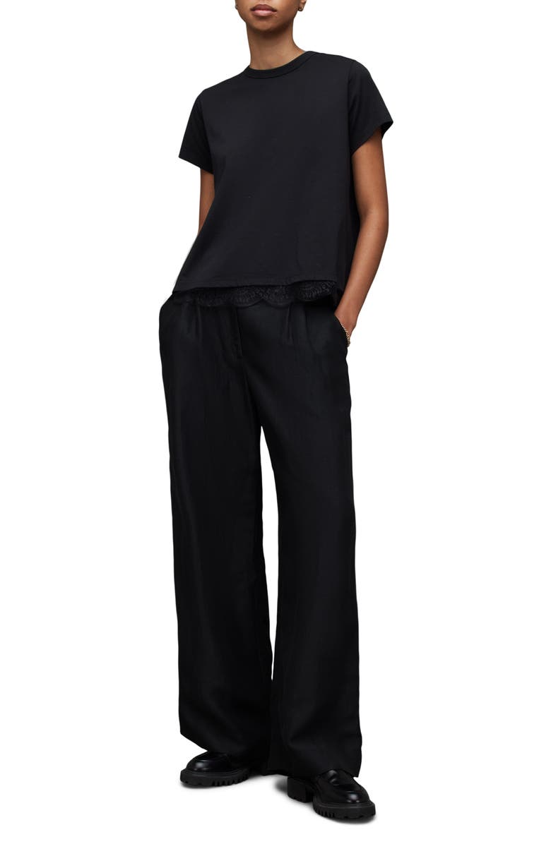 AllSaints Lee Lace Trim T-Shirt | Nordstromrack