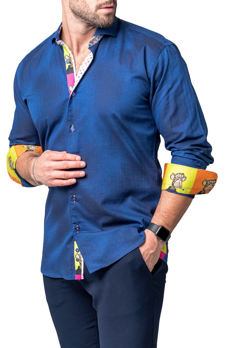 Maceoo Einstein Gitmo Blue Cotton Button-Up Shirt | Nordstromrack