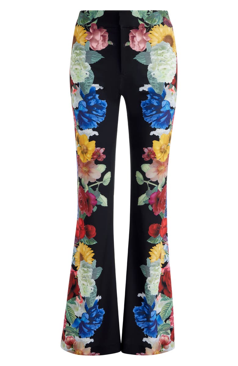 Alice + Olivia Andrew Floral Print Slim Bootcut Pants | Nordstromrack