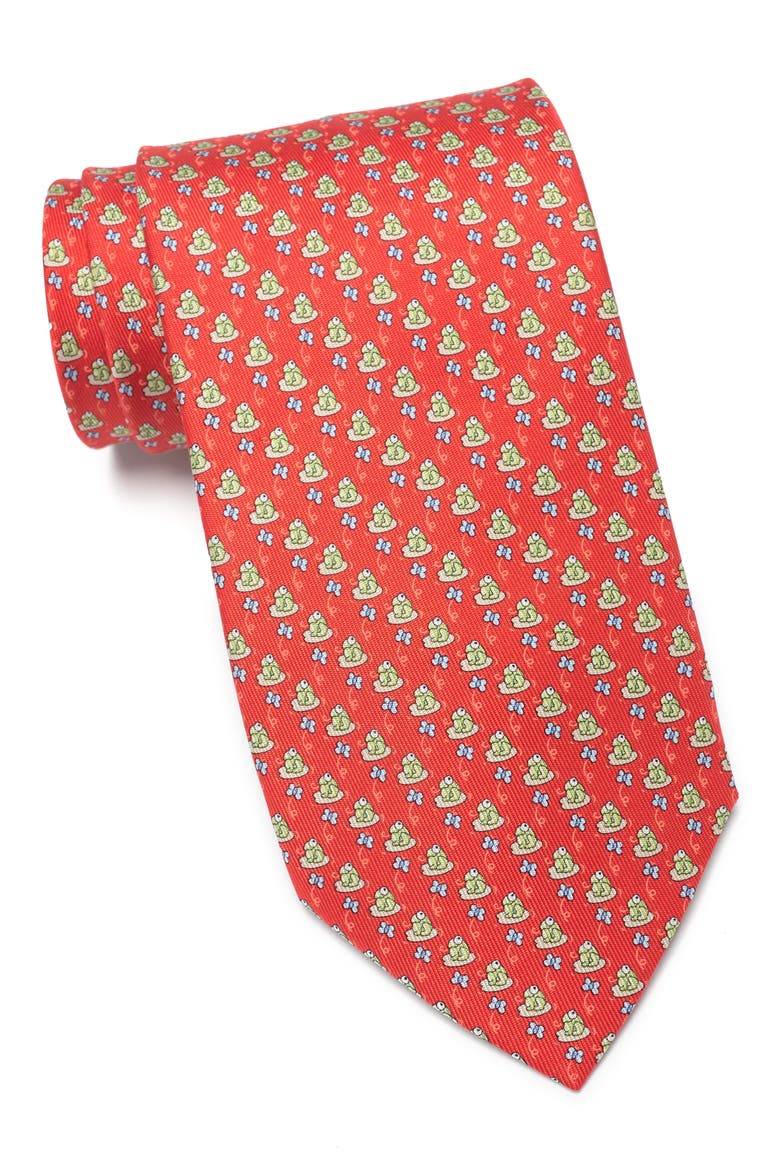 Salvatore Ferragamo Frog Print Silk Tie (Men) | Nordstromrack