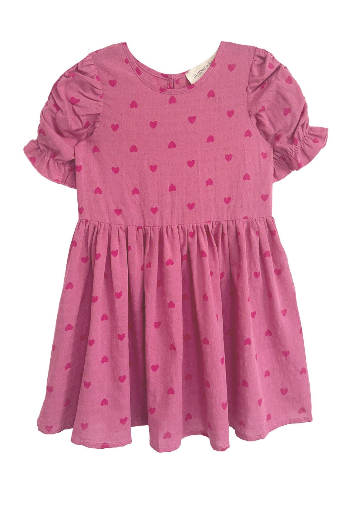 Mabel + Honey Perfect in Pink Hearts Short Sleeve Dress | Nordstrom