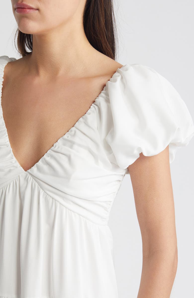MOON RIVER Puff Sleeve Midi Sundress | Nordstromrack