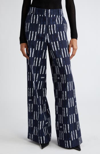 Off-White Shibori Wide Leg Virgin Wool Pants | Nordstrom