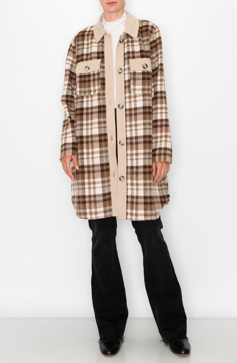 MELLODAY Box Plaid Woven Shacket | Nordstromrack