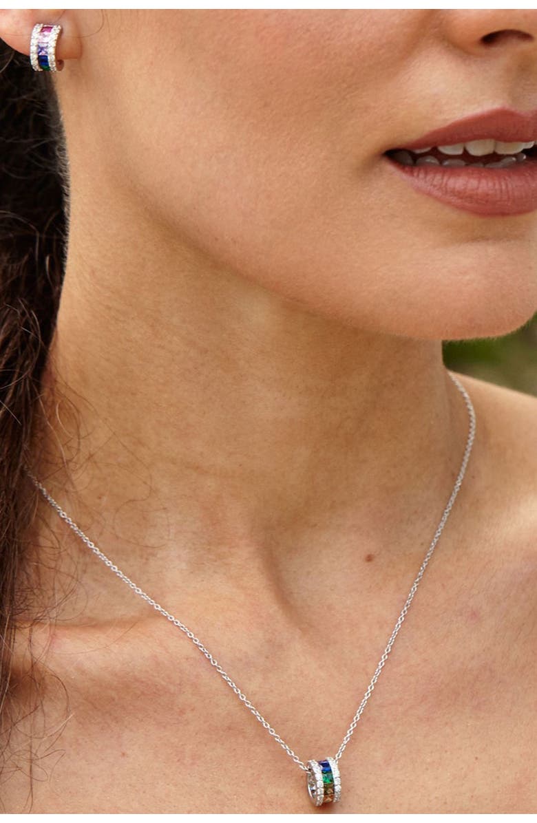 SAVVY CIE JEWELS Sterling Silver Rhondell Earrings & Pendant Necklace ...