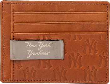 LUSSO Brown New York Yankees Sanford Front Pocket Wallet with Money ...