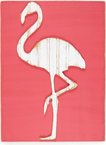 Grace Graffiti 'Flamingo' Distressed Wood Wall Art | Nordstrom
