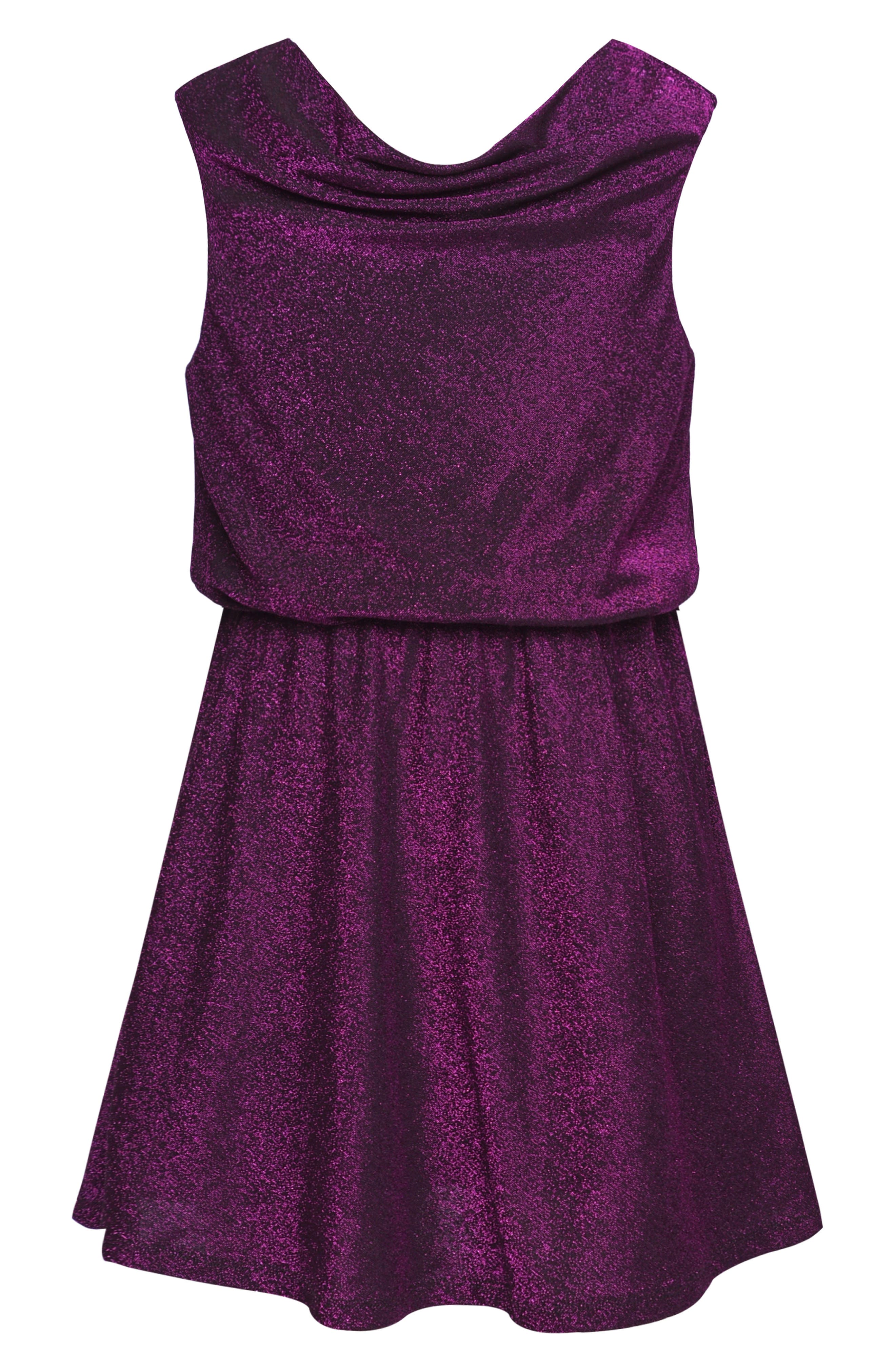 Hannah Banana Kids' Metallic Cowl Neck Party Dress | Nordstromrack