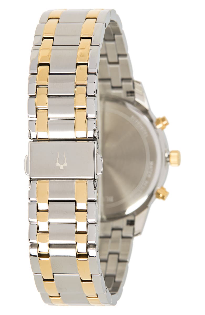 BULOVA Men's Two-Tone Black Dial Chronograph Watch, 43mm | Nordstromrack