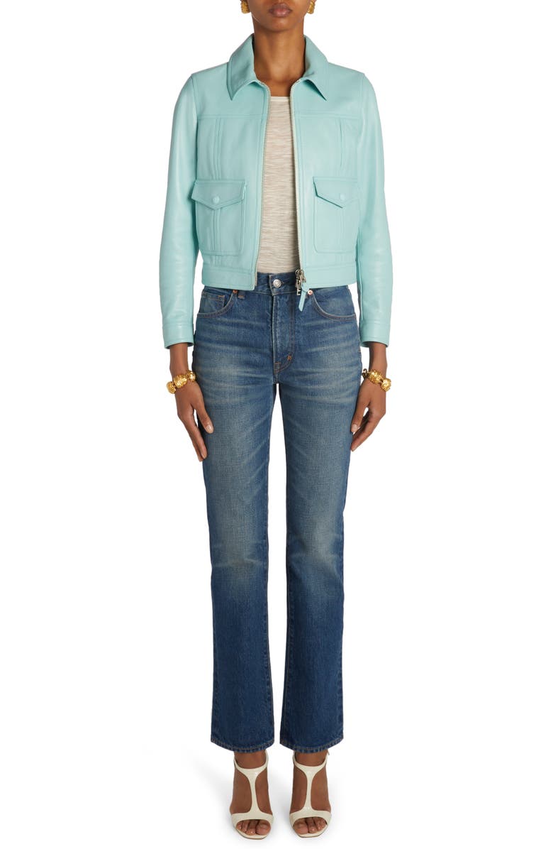 TOM FORD Grainy Calfskin Leather Blouson Jacket | Nordstromrack