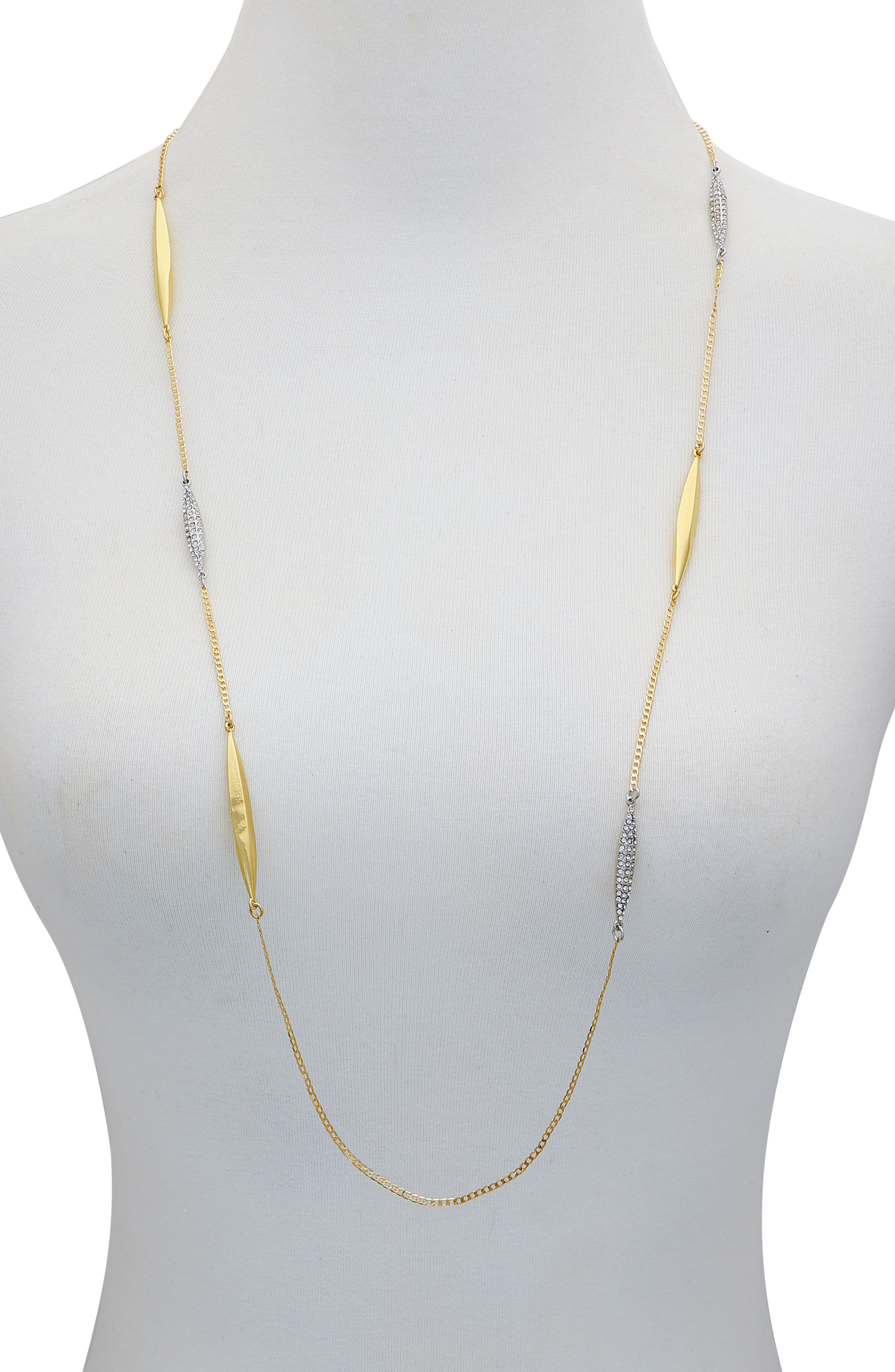 Vince Camuto Two-Tone Station Chain Long Necklace | Nordstromrack