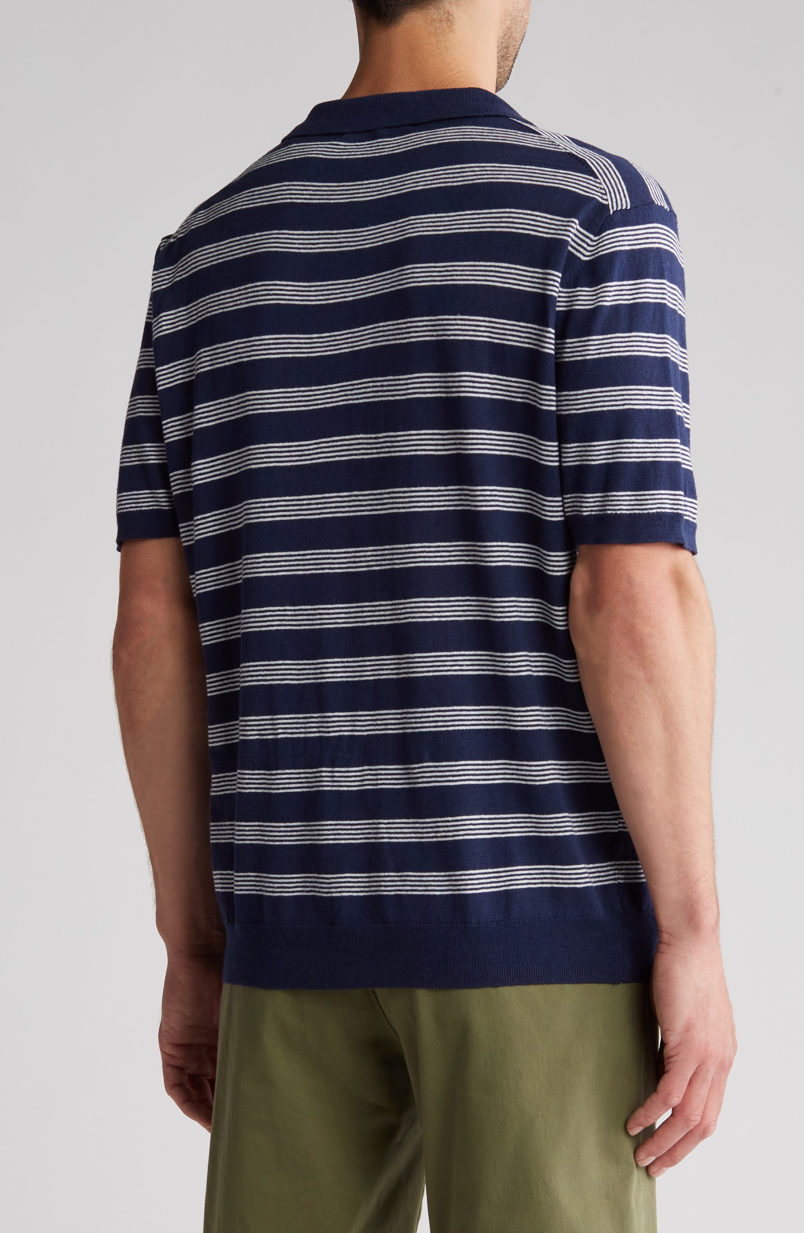 Slate & Stone Stripe Cotton & Linen Polo Sweater | Nordstromrack