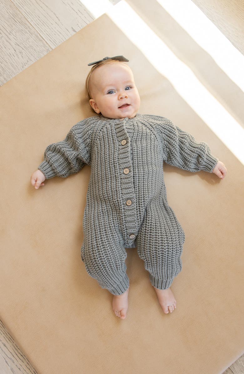 QUINCY MAE Basil Organic Cotton Knit Romper | Nordstromrack