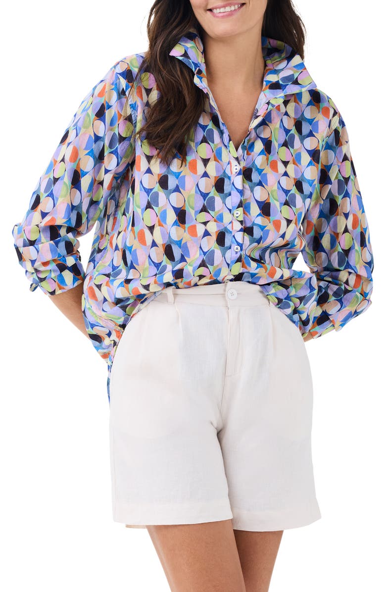 NIC+ZOE Social Circles Relaxed Cotton Button-Up Shirt | Nordstromrack