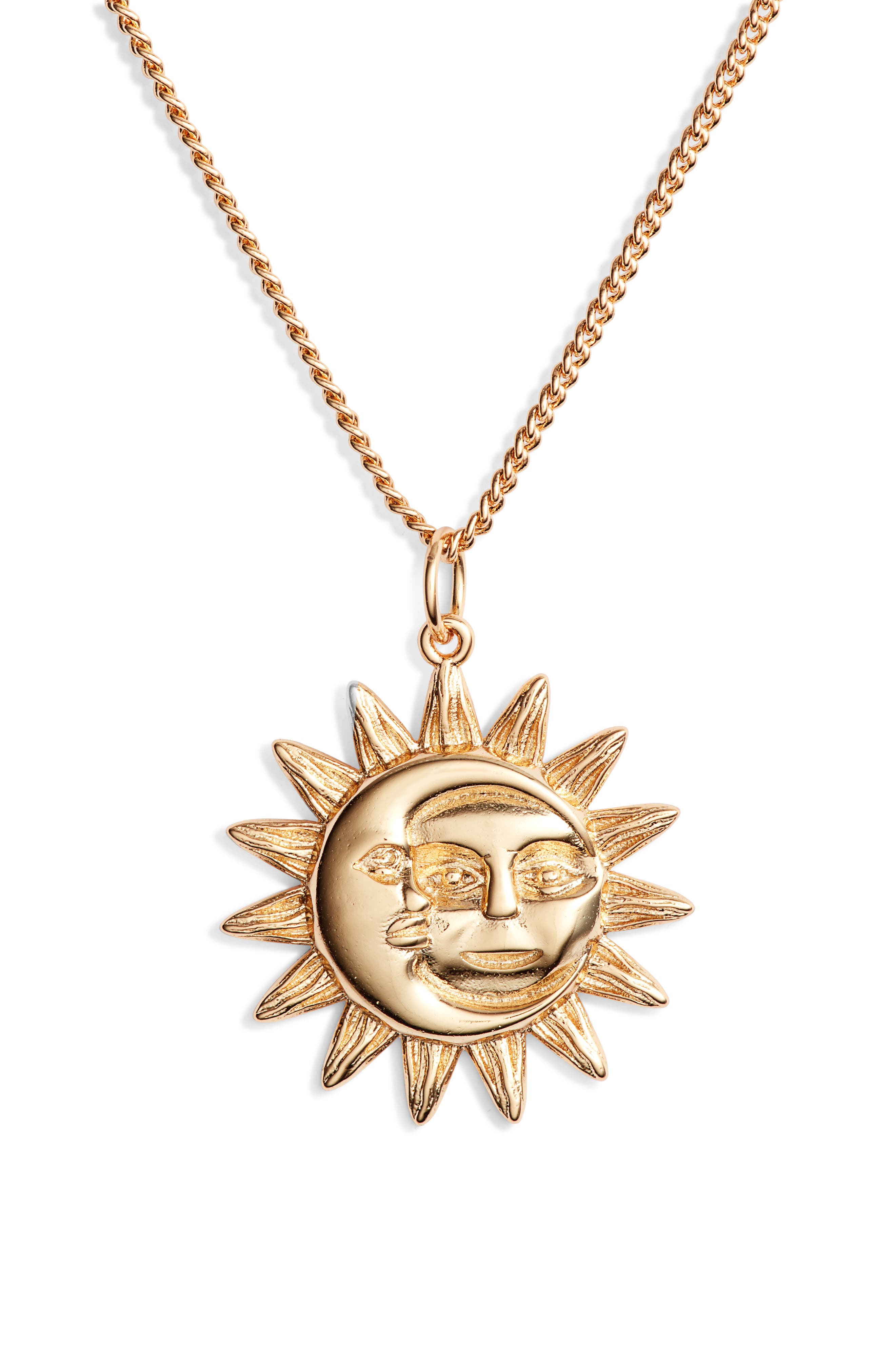 Moon Sun Face Pendant Necklace (Women) | Nordstromrack
