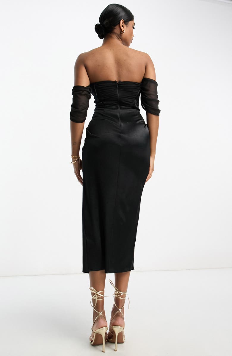 ASOS DESIGN Off the Shoulder Satin Dress | Nordstrom