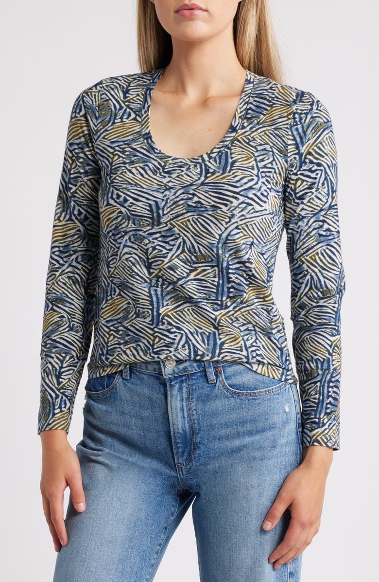 NZT by NIC+ZOE Sketched Lines Stretch Cotton Top | Nordstromrack