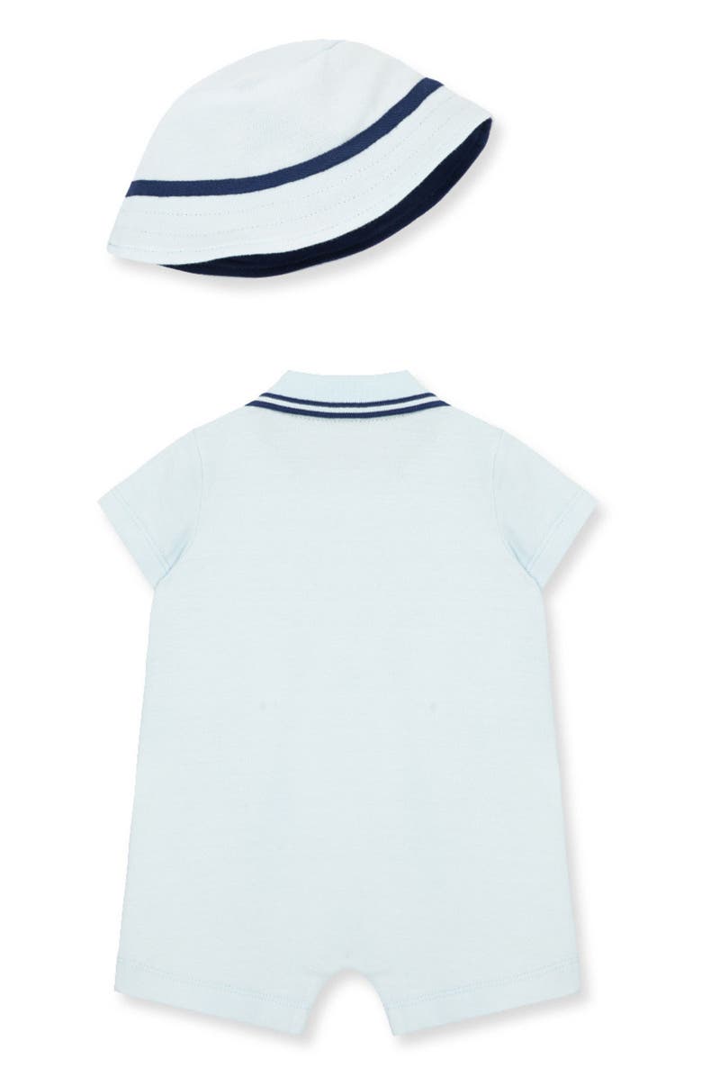 Little Me Sailboats Cotton Romper & Bucket Hat Set | Nordstromrack