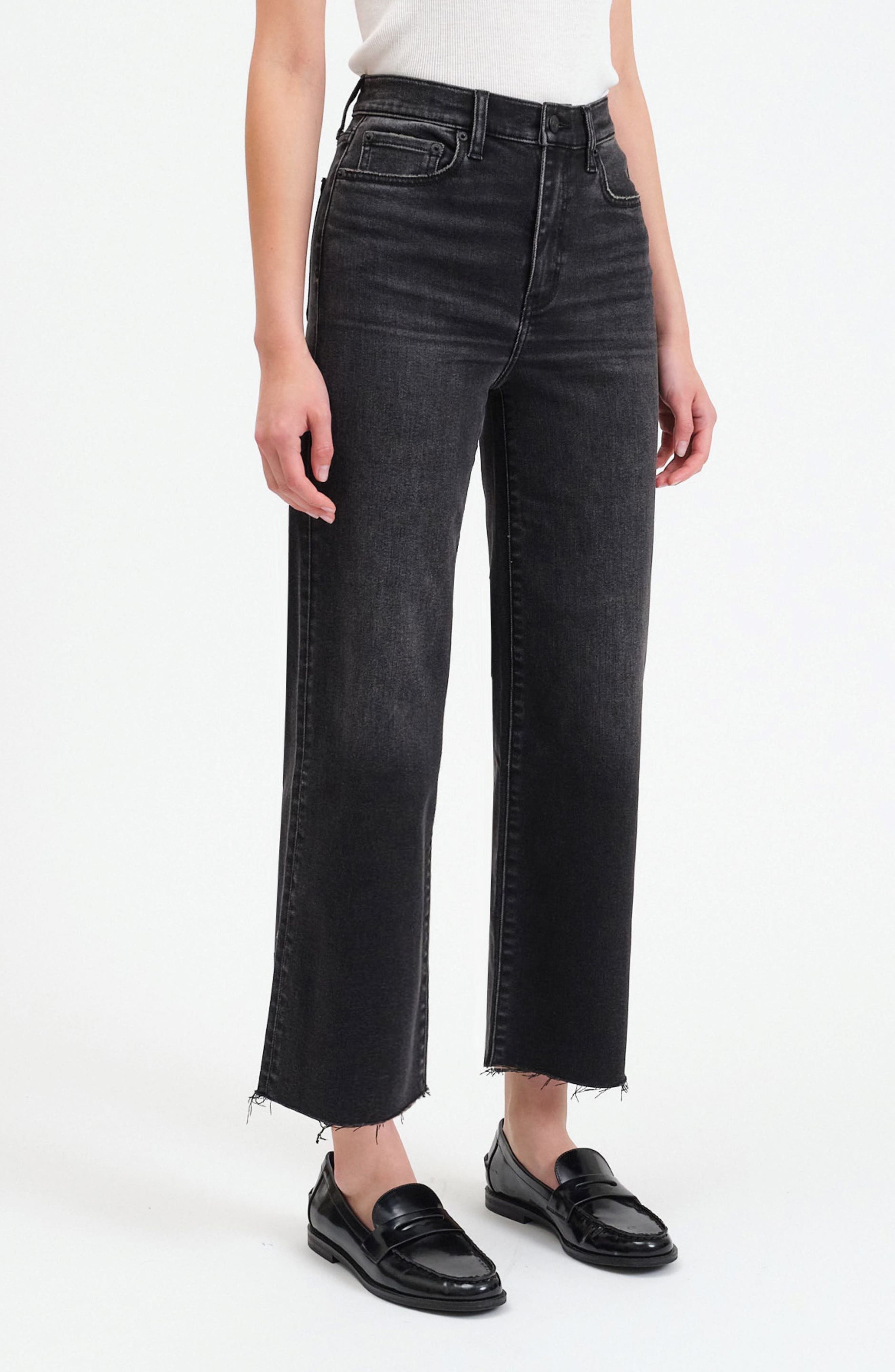 DAZE Pleaser High Waist Raw Hem Crop Jeans | Nordstromrack