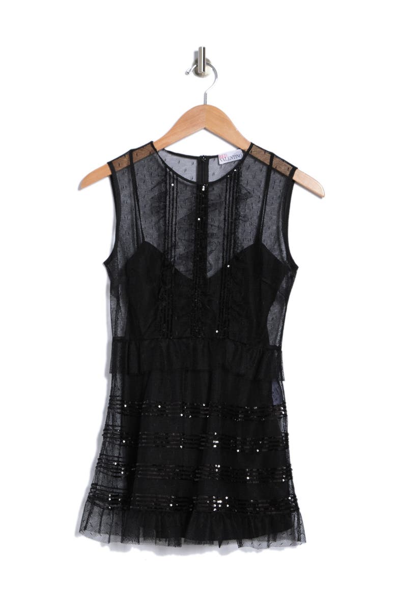 RED Valentino Sequin Sheer Top | Nordstromrack