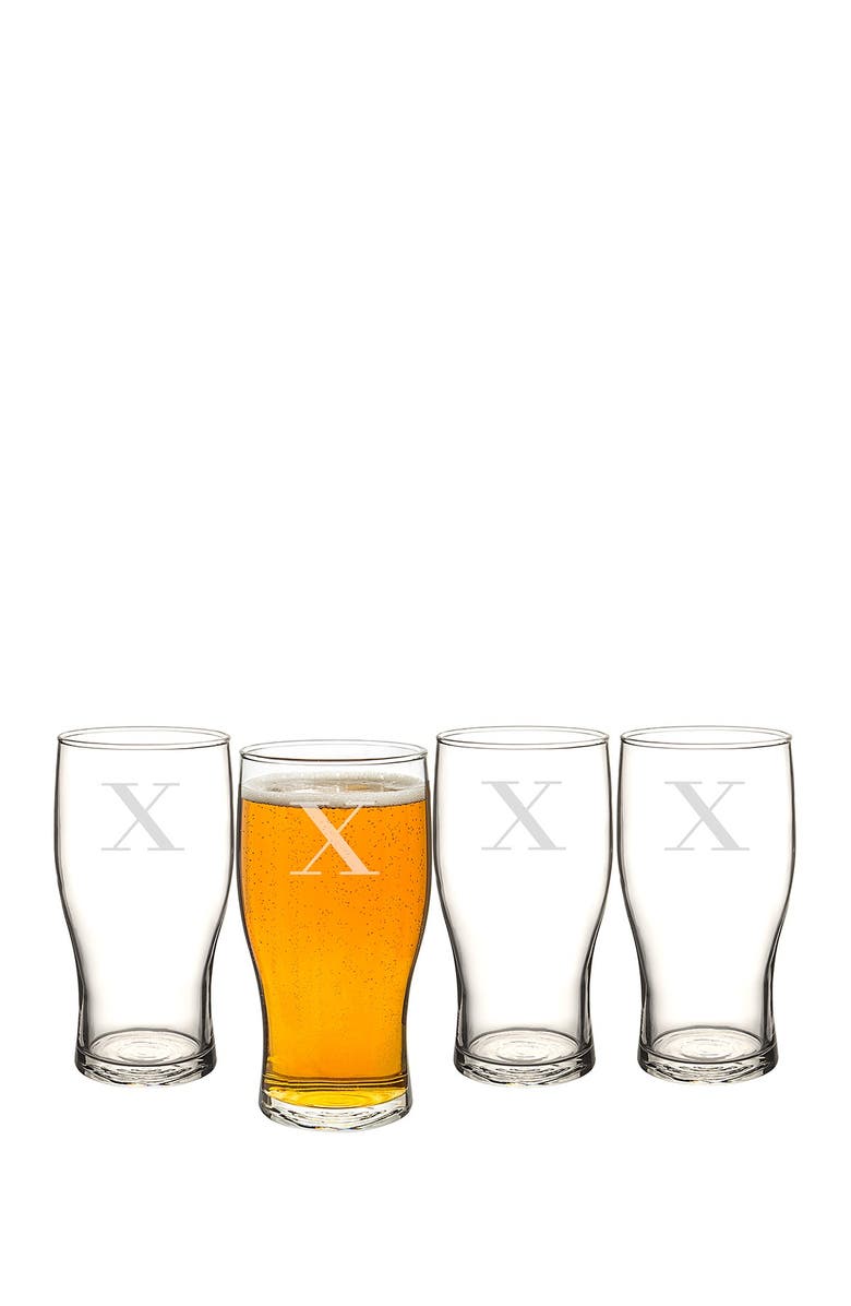 Cathy's Concepts Monogram Set of 4 Pilsner Glasses - Multiple Letters ...